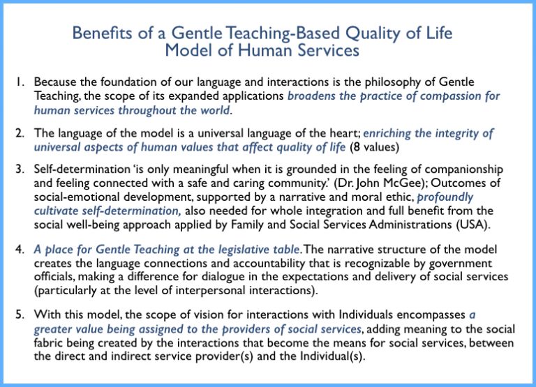Gentle Teaching - Quality of Life Institute, Inc.
